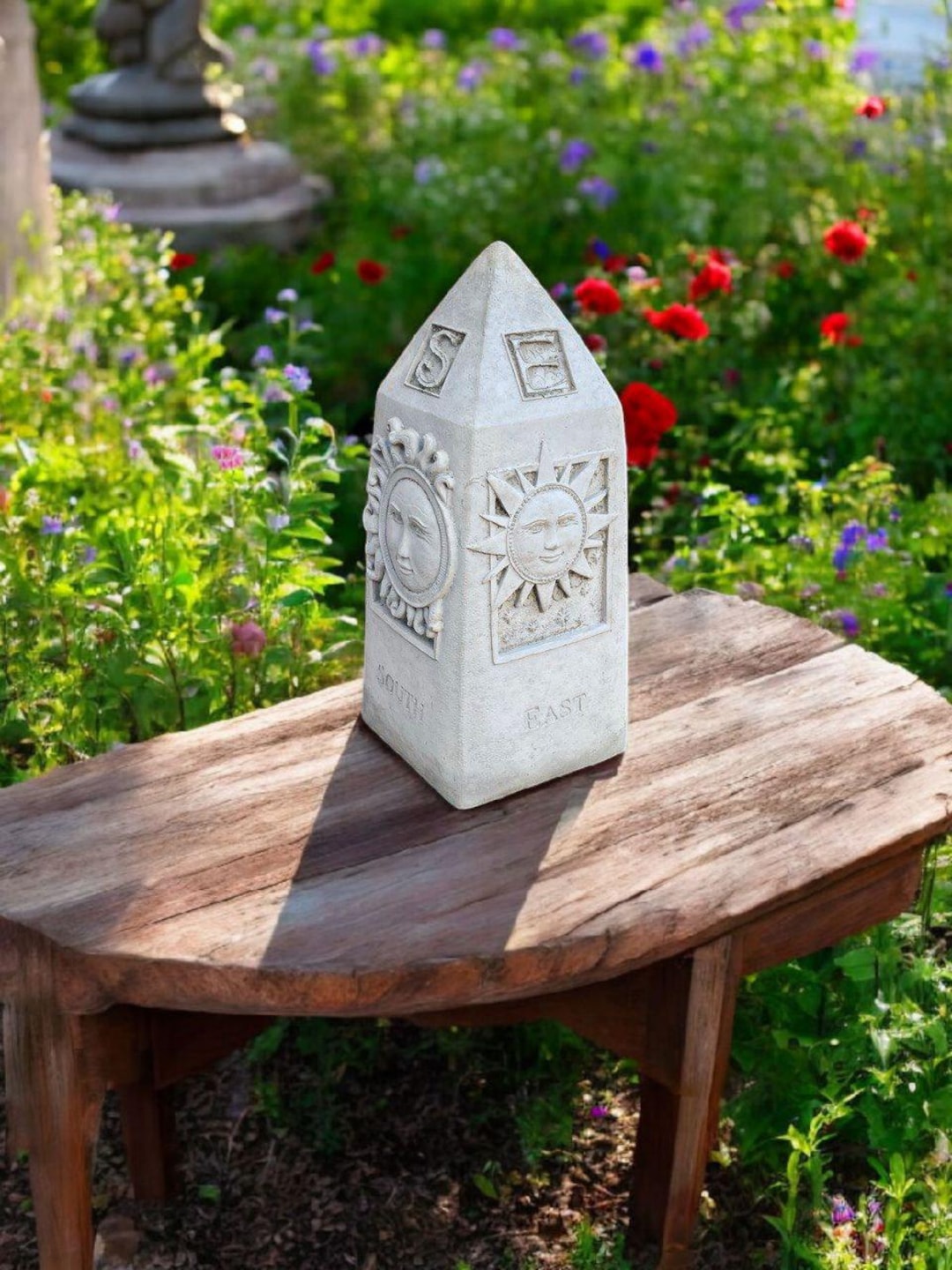 Stone Marker Statue Directions of World Yard Decoration Garden ...