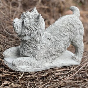 Crouching Terrier Statue Concrete Memorial Dog Sculpture Garden ...