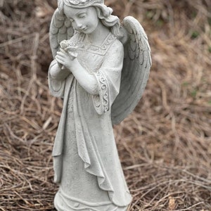 Stone Angel Statue Garden Praying Girl Decoration Figure Religious ...