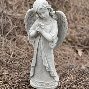 Stone Angel Statue Garden Praying Girl Decoration Figure Religious ...