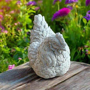 Stone Large Chicken Figure Concrete Farm Hen Statue Outdoor Yard Farm ...