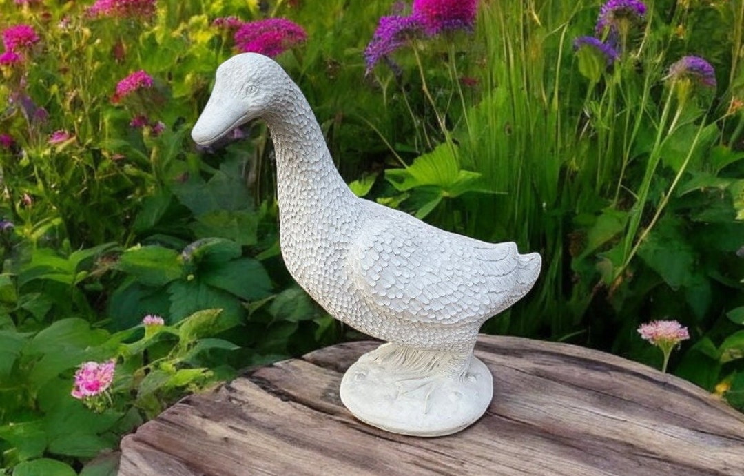 Large Goose Sculpture Standing Massive Duck on Base Figure Concrete ...
