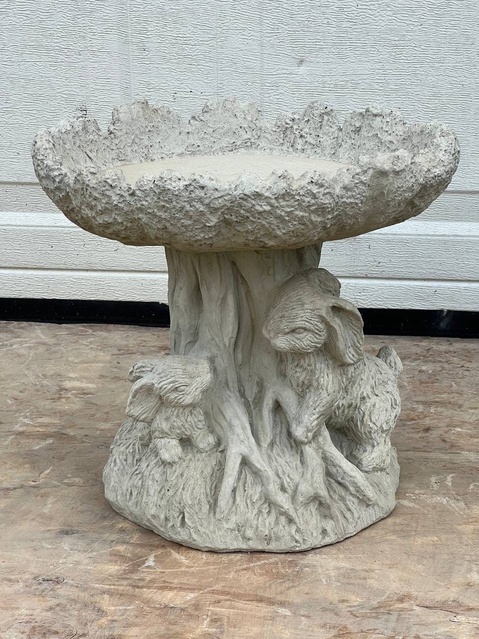 Massive Birds Bath Statue Detailed Birds Water Bowl With Rabbits Stone ...