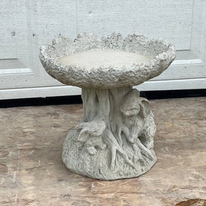Massive Birds Bath Statue Detailed Birds Water Bowl With Rabbits Stone ...
