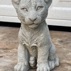 Sitting Tiger Patio Statue Concrete Tiger Outdoor Figurine Stone Wild ...