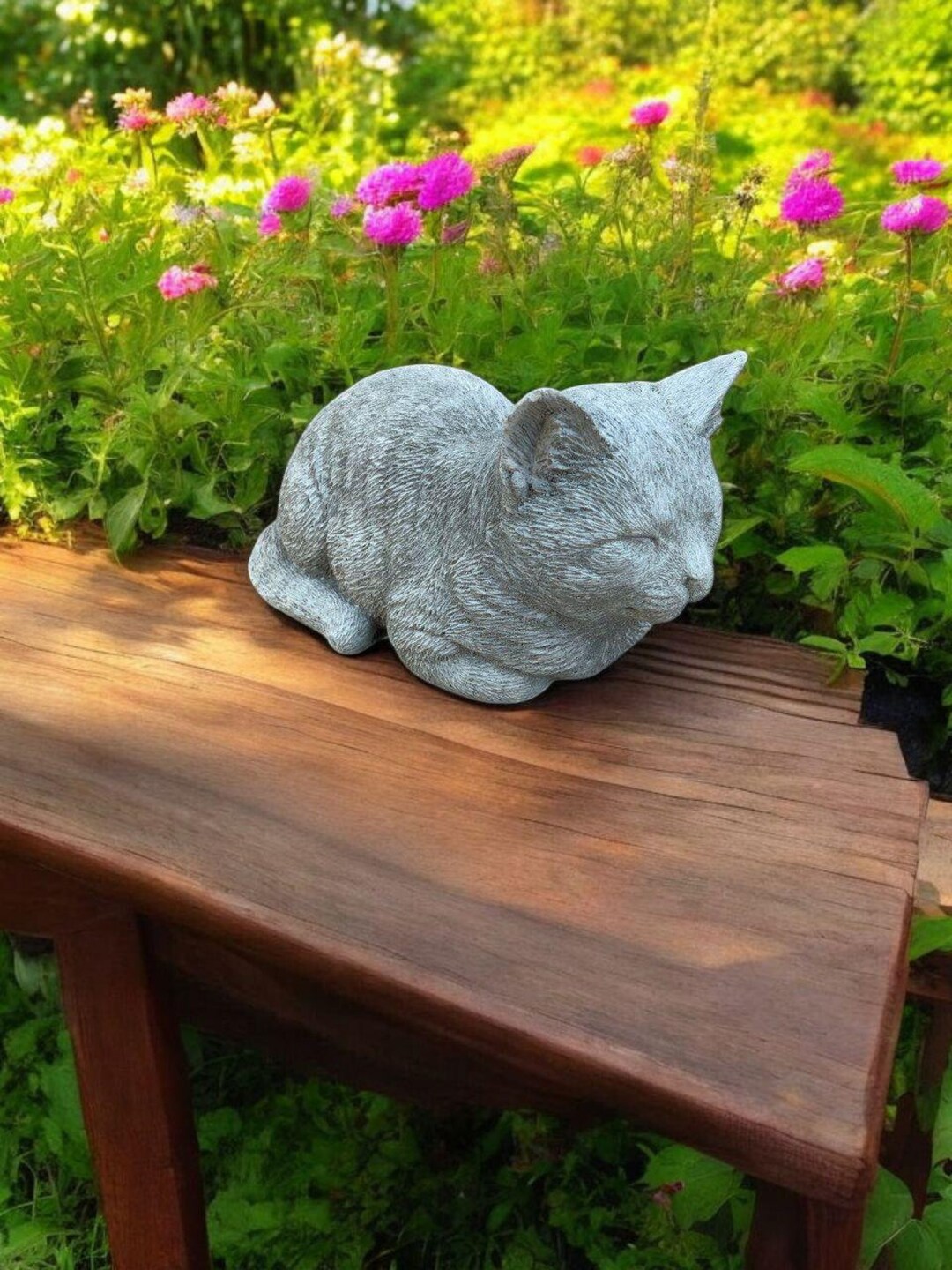 Small Kitten Statue Stone Cat Figurine Outdoor Pet Decor Cat Lover Gift ...