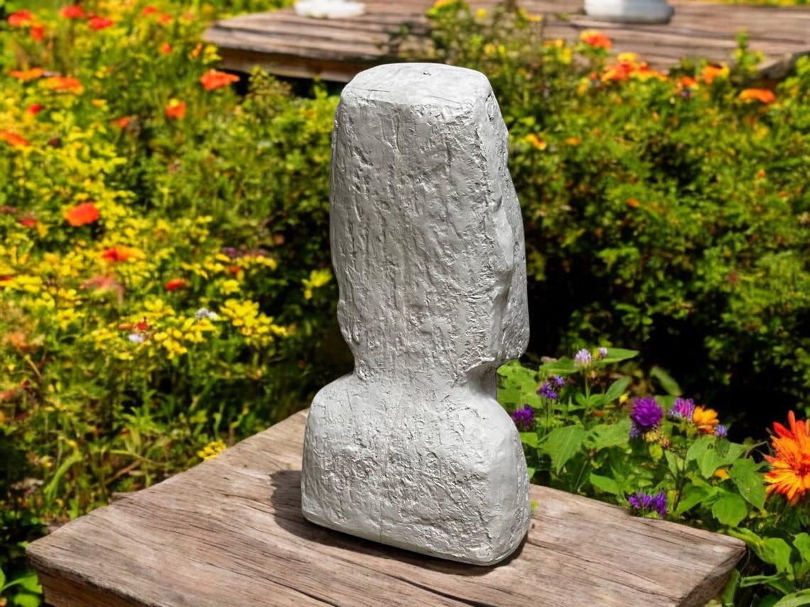 Concrete Easter Island Head Statue Massive Moai Garden Decoration Big ...