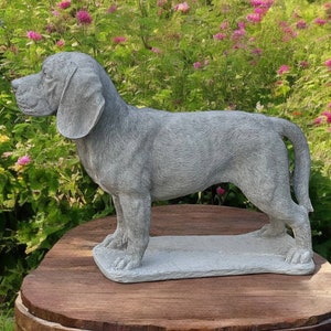 Standing Beagle Dog on Base Figure Massive Cement Pet Sculpture Large ...