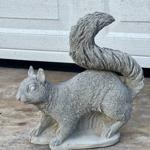 Cement Squirrel for Garden Statue Concrete Forest Animal Figurine Home ...