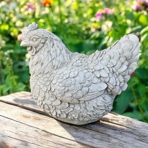 Stone Large Chicken Figure Concrete Farm Hen Statue Outdoor Yard Farm ...
