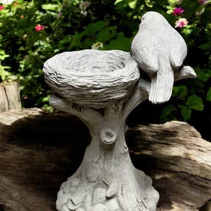Stone Birds Figure Cement Birds Sculpture Yard Bird Bath Decoration ...