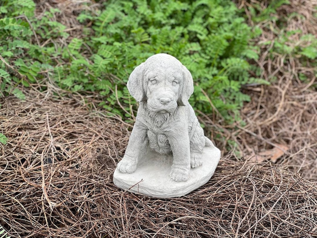 Concrete Labrador Dog Garden Statue Realistic Puppy Labrador Figurine ...