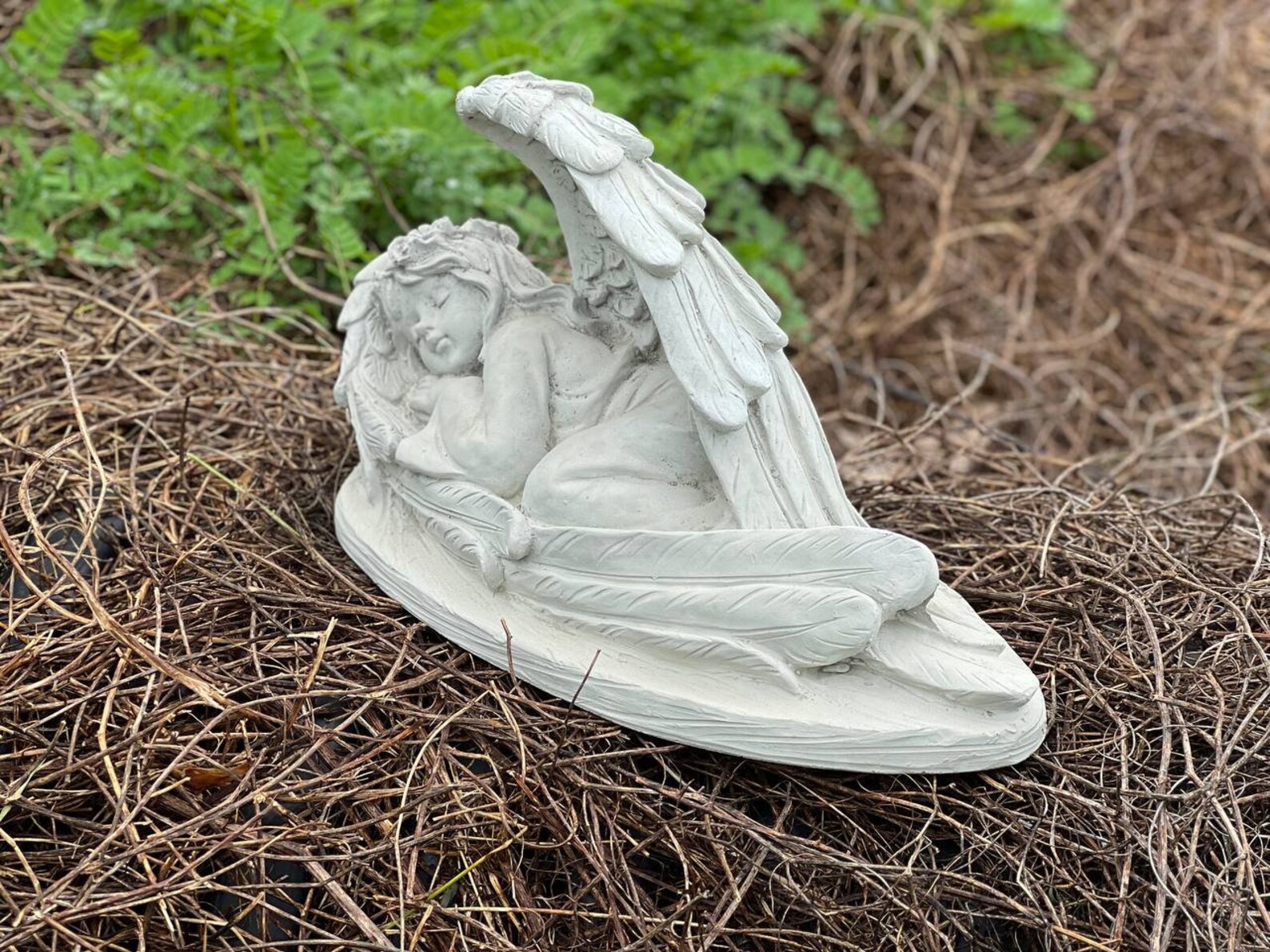 Sleeping Angel Sculpture Cement Angel Garden Decoration Concrete Girl ...