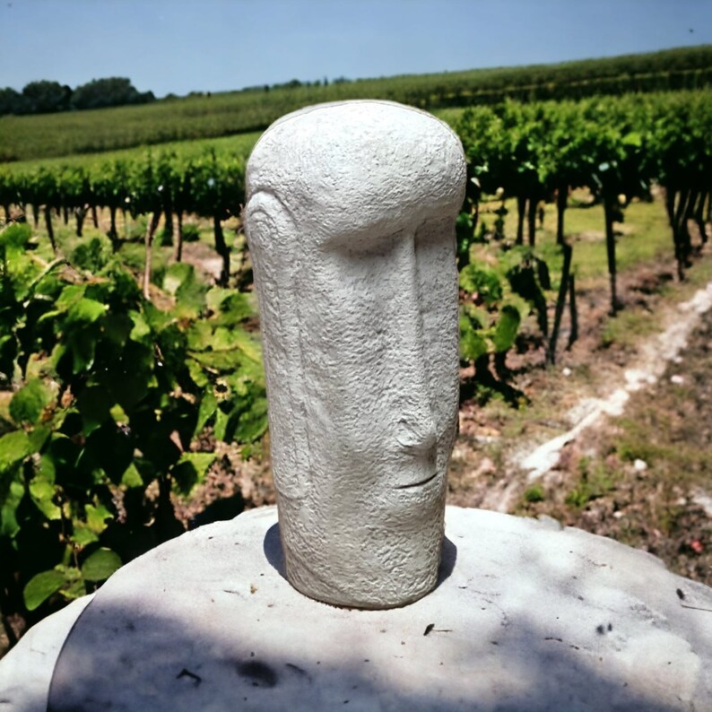 Concrete Moai Head Statue Cement Easter Island Head Figurine Outdoor ...
