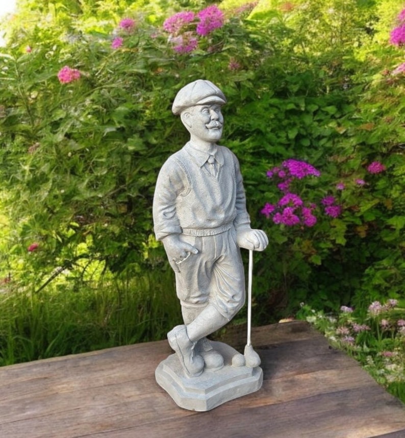 Large Golfer Man Figure Massive Golfist Statue Concrete Golfer Player ...