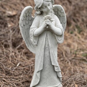 Stone Angel Statue Garden Praying Girl Decoration Figure Religious ...