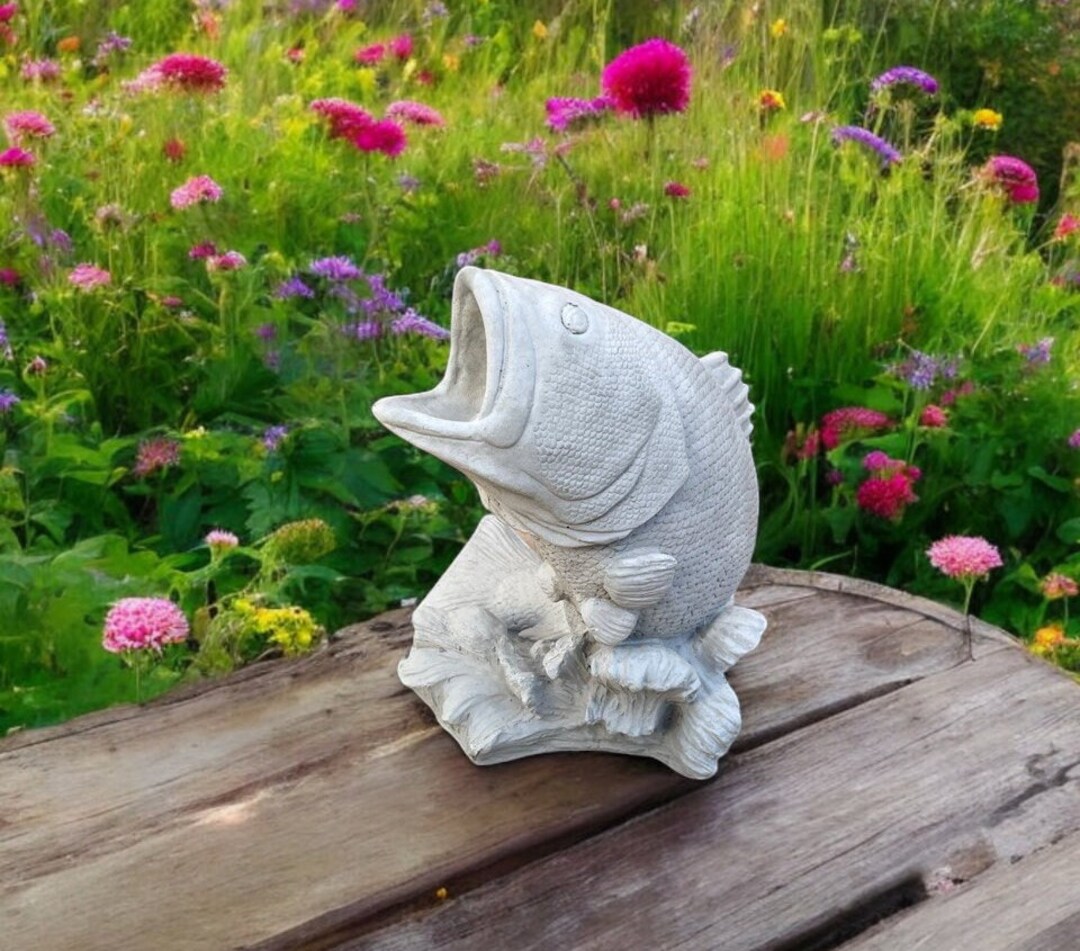Concrete Fish Figure Massive Water Animal Sculpture Realistic Porch ...