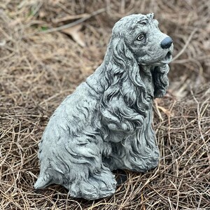 Cocker Spaniel Garden Statue Concrete Dog Figurine Memorial Outdoor ...