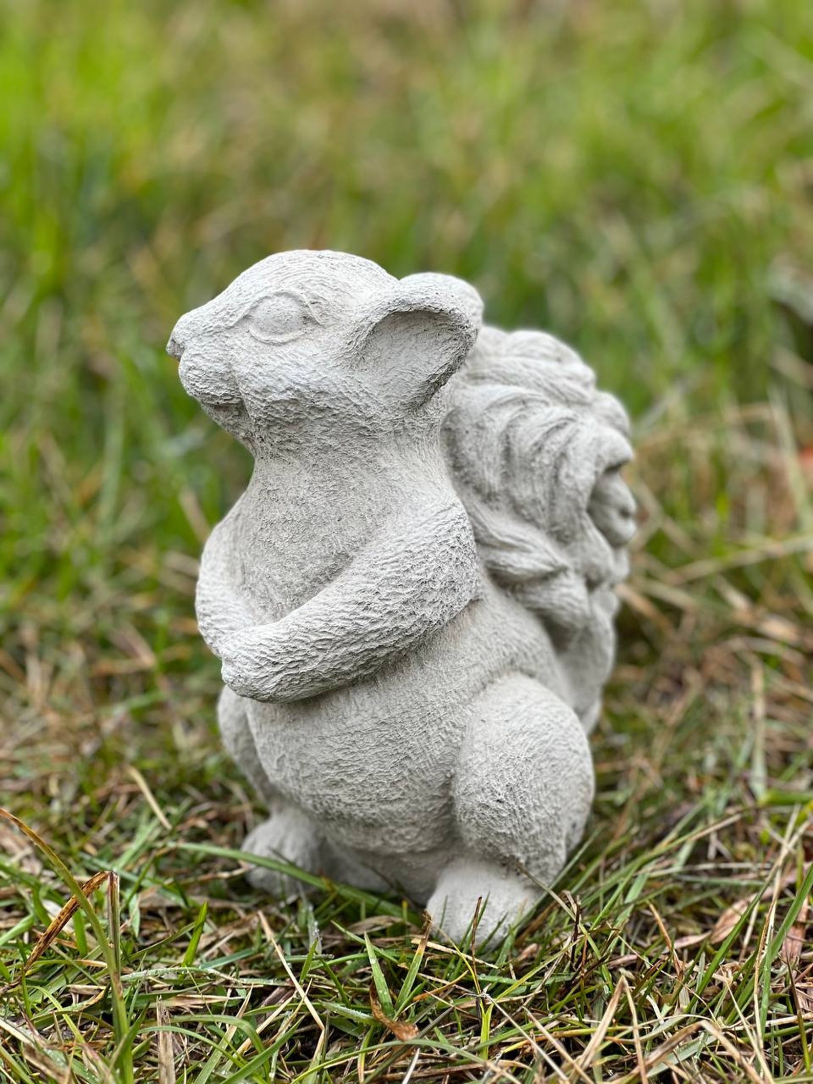 Concrete Squirrel Sculpture Lawn Squirrel Stone Statue Cement Animal ...