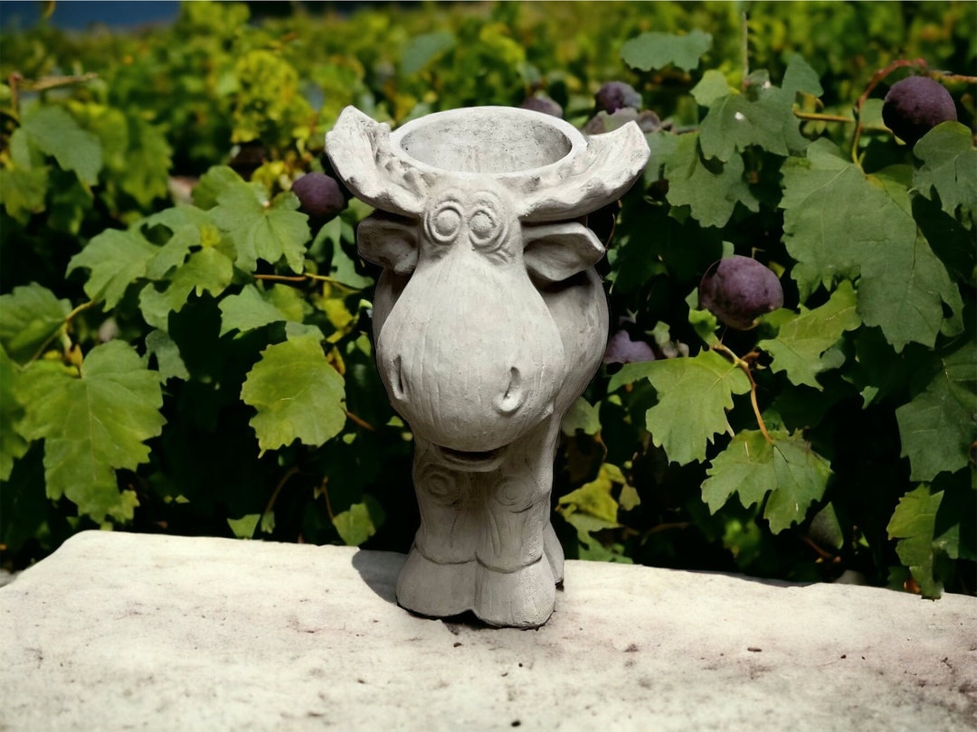Massive Moose Planter Sculpture Concrete Flowers Planter With Animal ...