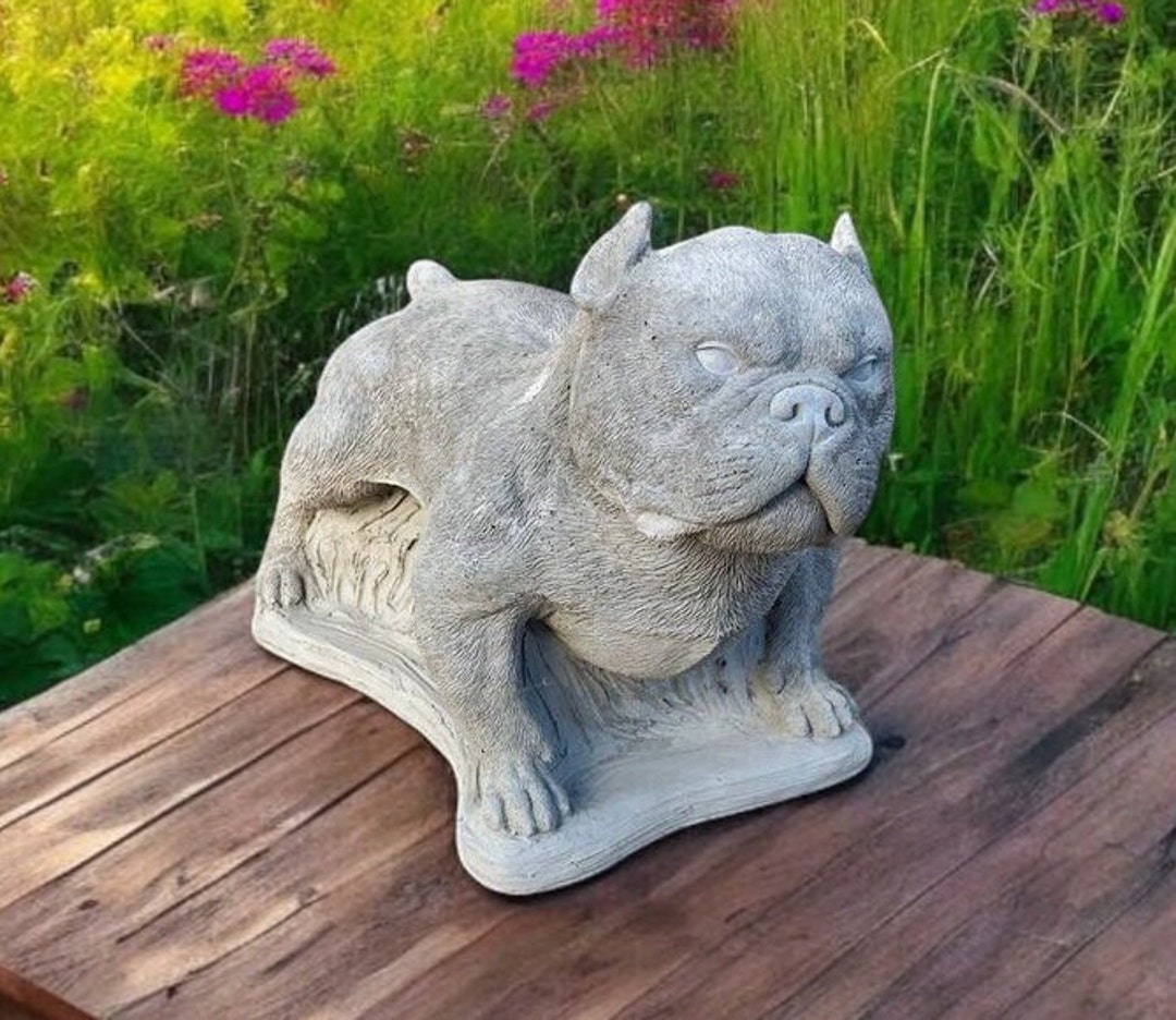 Massive American Bully Figure Concrete Large Pet Statue Garden Dog ...