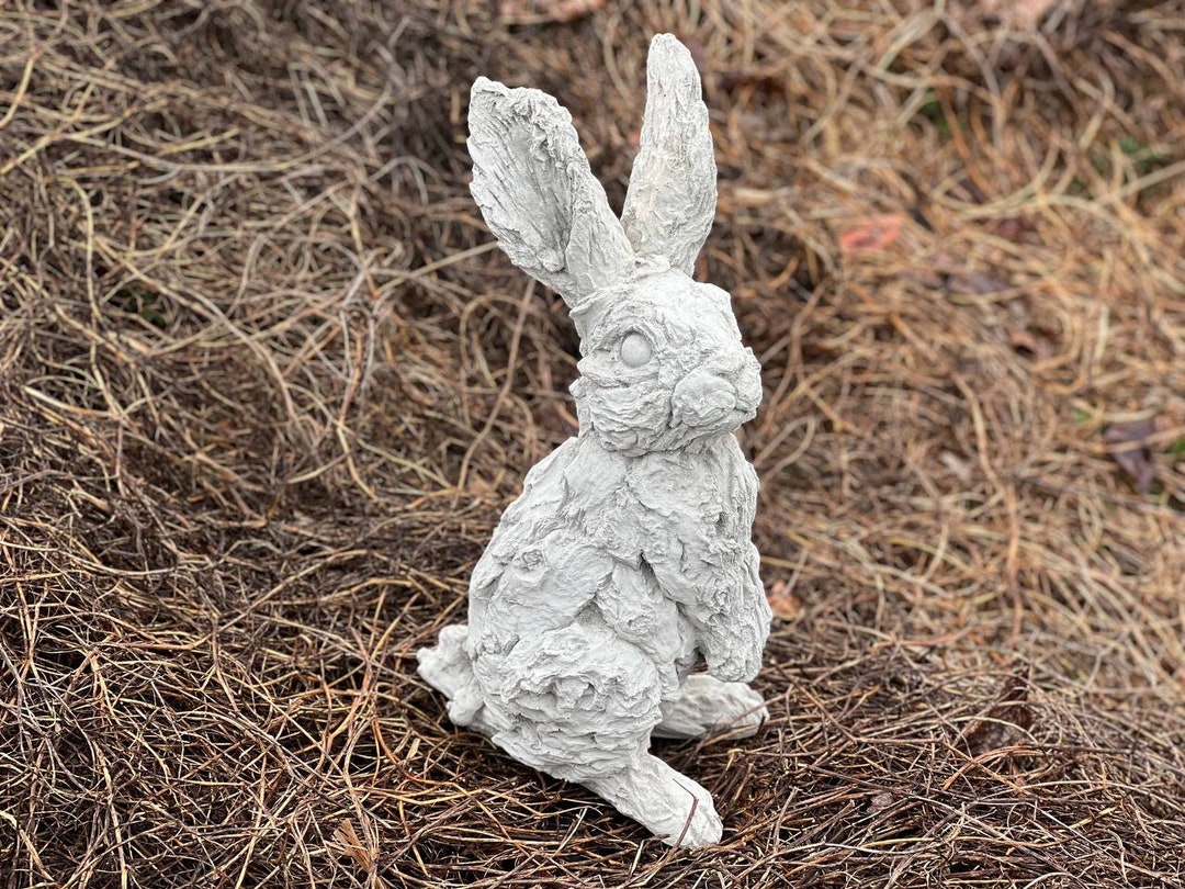 Decorative Rabbit Sculpture Garden Bunny Figurine for Outdoor Concrete ...