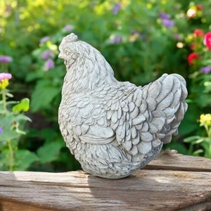 Stone Large Chicken Figure Concrete Farm Hen Statue Outdoor Yard Farm ...
