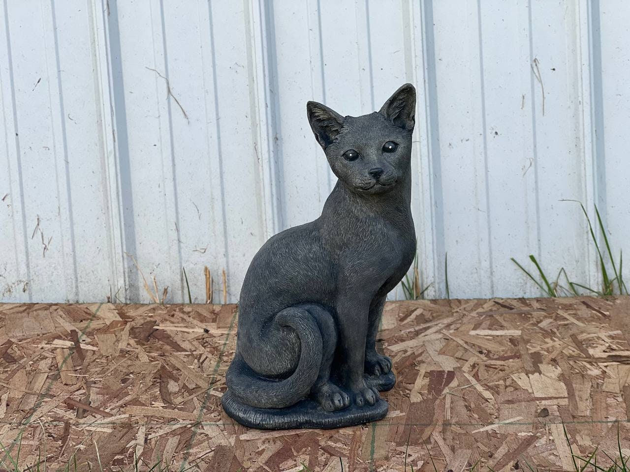 Black Cat Statue Realistic Pet Memorial Massive Cat Sculpture Gift for ...