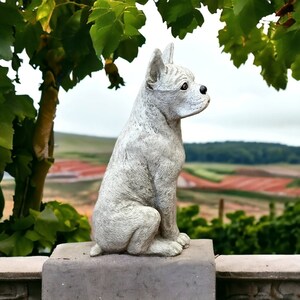 Detailed Boxer Dog Garden Sculpture Pet Grave Marker Figurine Cement ...