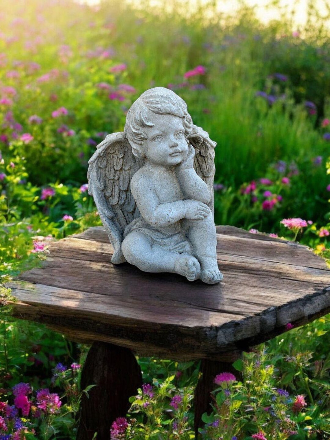 Angel Lawn Ornament Backyard Cherub Figure Outdoor Angel Art Garden ...