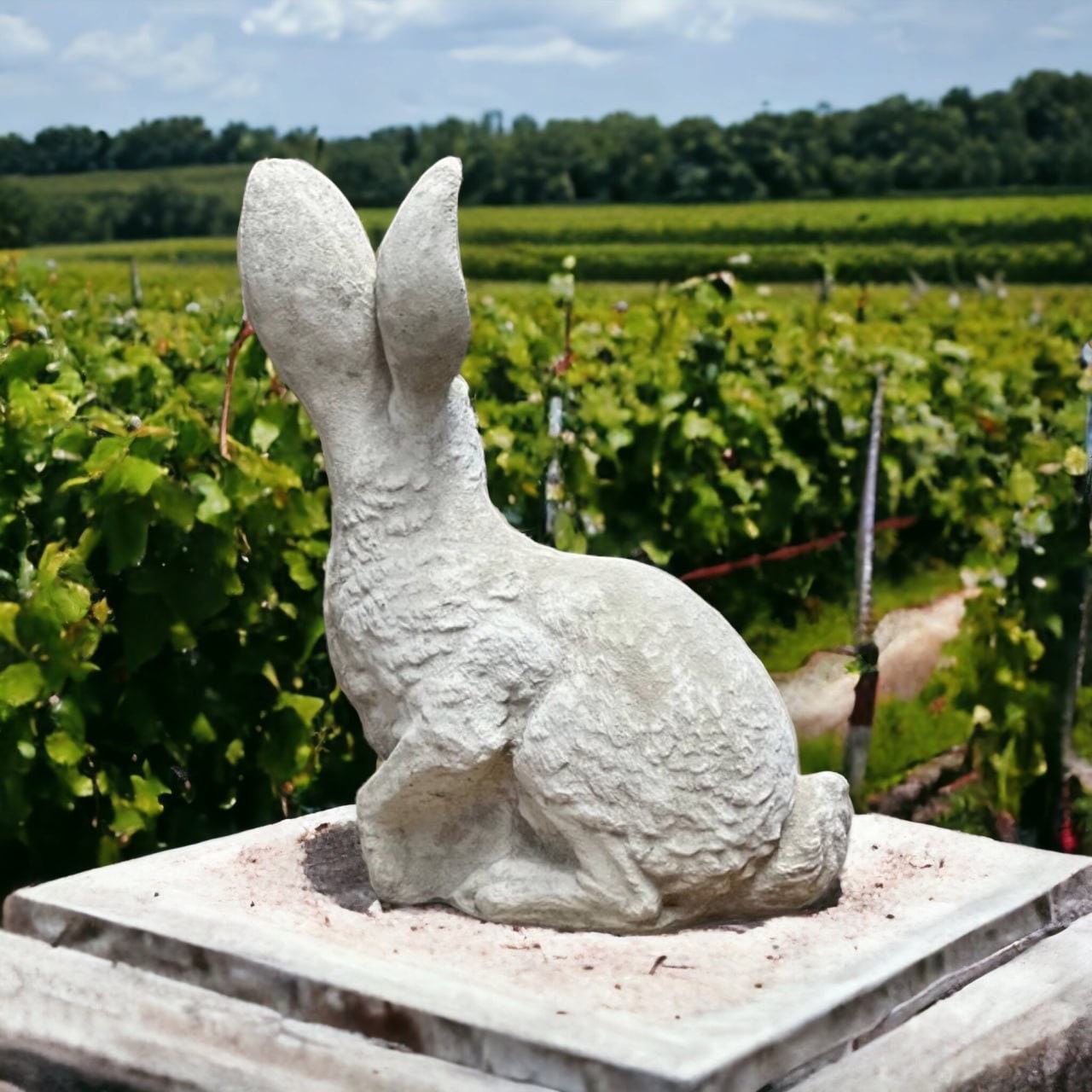 Sitting Bunny Outdoor Sculpture Concrete Rabbit Figure for Indoor ...