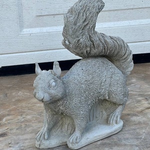 Cement Squirrel for Garden Statue Concrete Forest Animal Figurine Home ...
