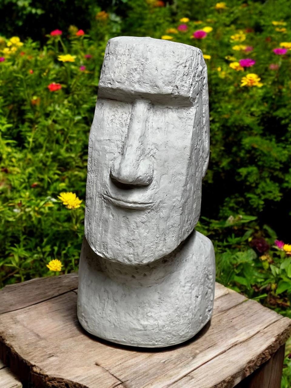 Concrete Easter Island Head Statue Massive Moai Garden Decoration Big ...