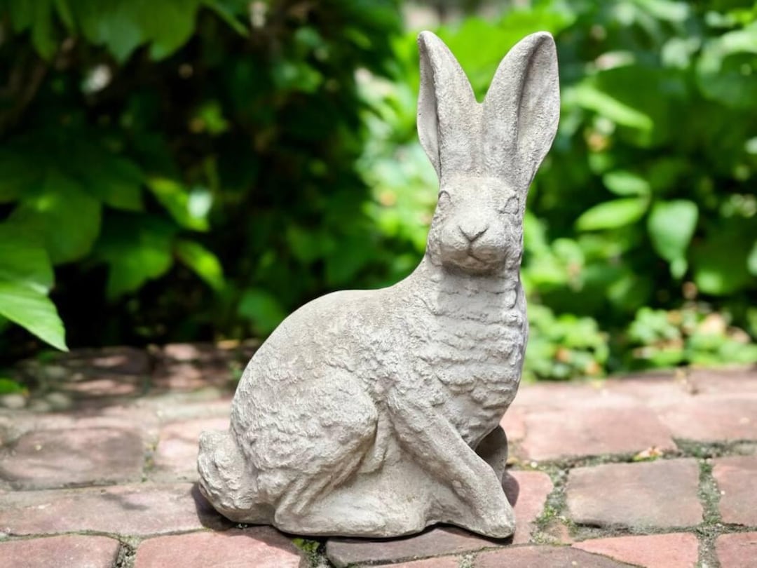Outdoor Rabbit Statue Concrete Bunny Idea Lawn Rabbit Art Yard Bunny ...