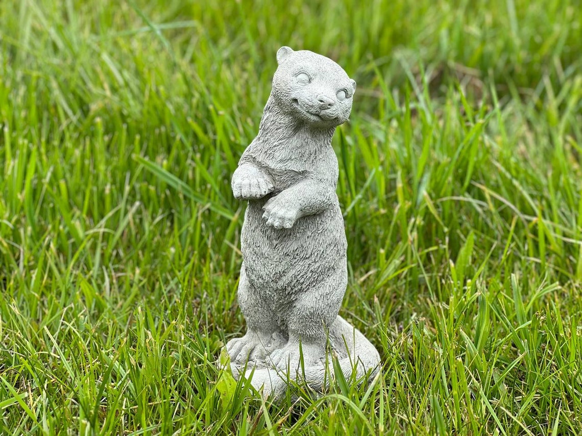Standing Otter Figurine Concrete Wild Otter Sculpture Detailed Outdoor ...