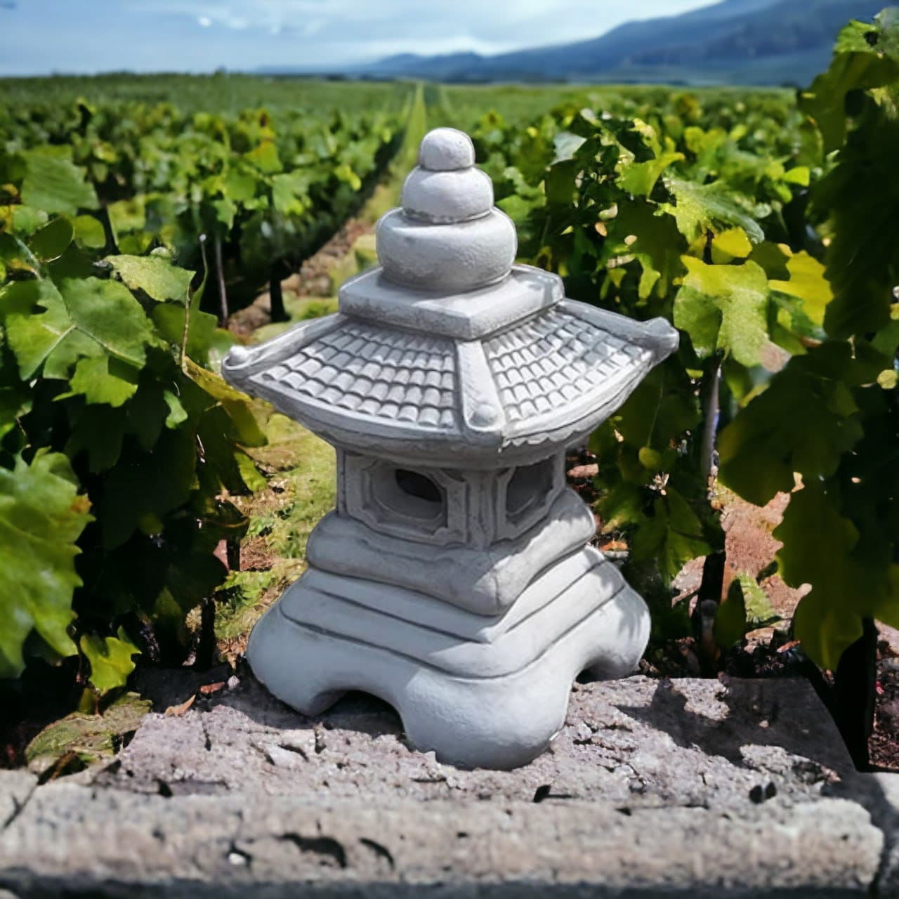 Lantern Statue Concrete Pagoda Figure Garden Decoration Backyard or ...