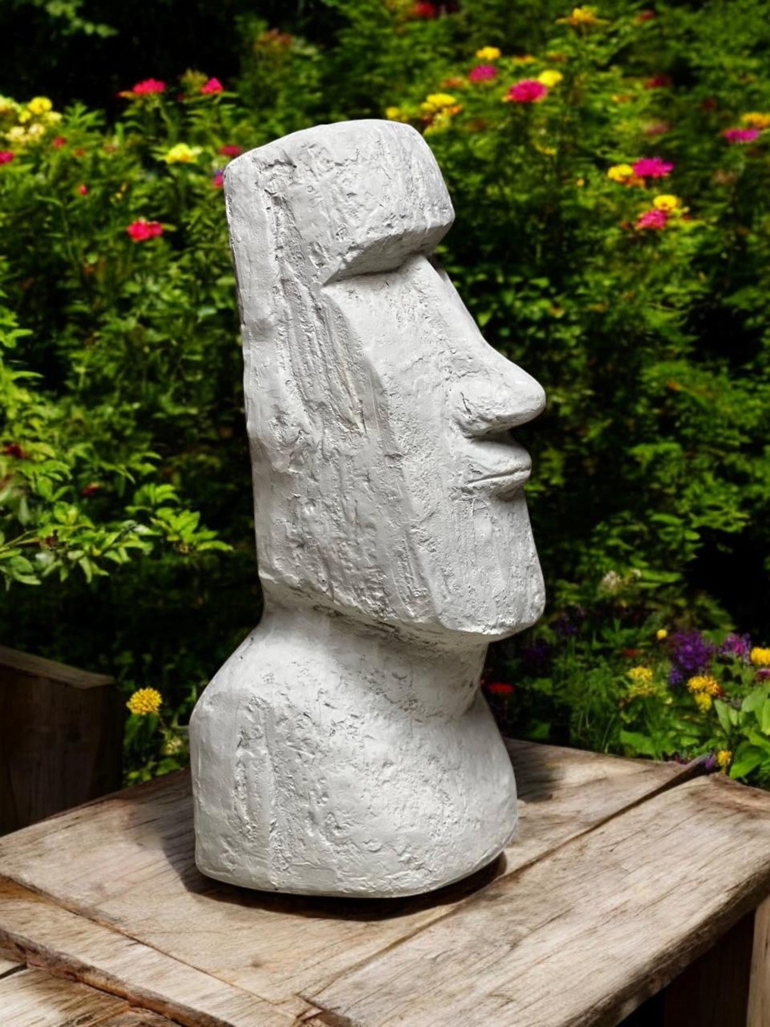 Concrete Easter Island Head Statue Massive Moai Garden Decoration Big ...