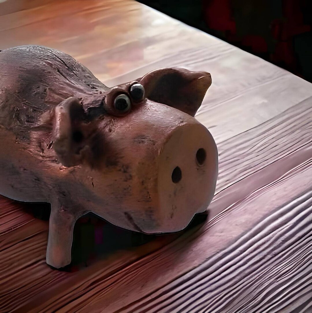 Ceramic Pig Sculpture Animal Miniature Figurine Miniature for Home ...