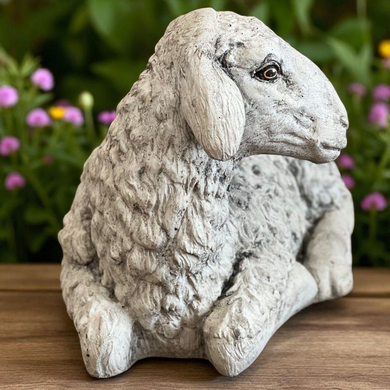 Concrete Lamb Sculpture Garden Animal Statue Detailed Lamb Figure ...