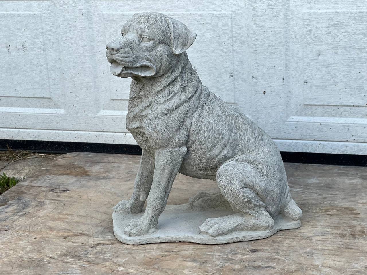 Sitting Large Rottweiler Dog Sculpture Garden Massive Dog Statue ...