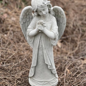 Stone Angel Statue Garden Praying Girl Decoration Figure Religious ...