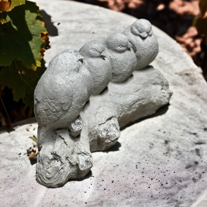 Stone Five Birds on Branch Sculpture Realistic Five Birds Statue ...