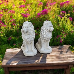 Extra Large Lions Statue Yard Lions Pair Massive Sculpture Garden Stone ...