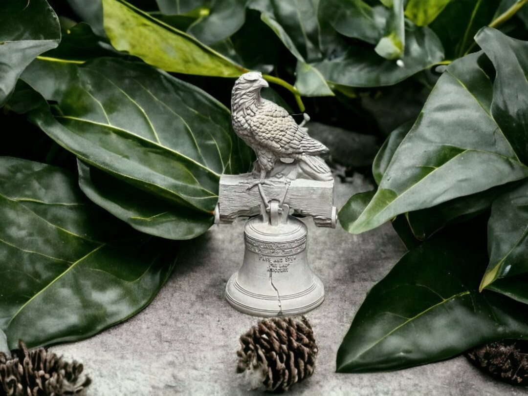 Detailed Eagle Sitting on Bell Statue Stone Outdoor Eagle Figure ...