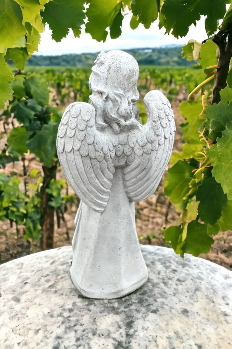 Solid Angel Statue for Garden Outdoor Girl in Dress Memorial Sculpture ...