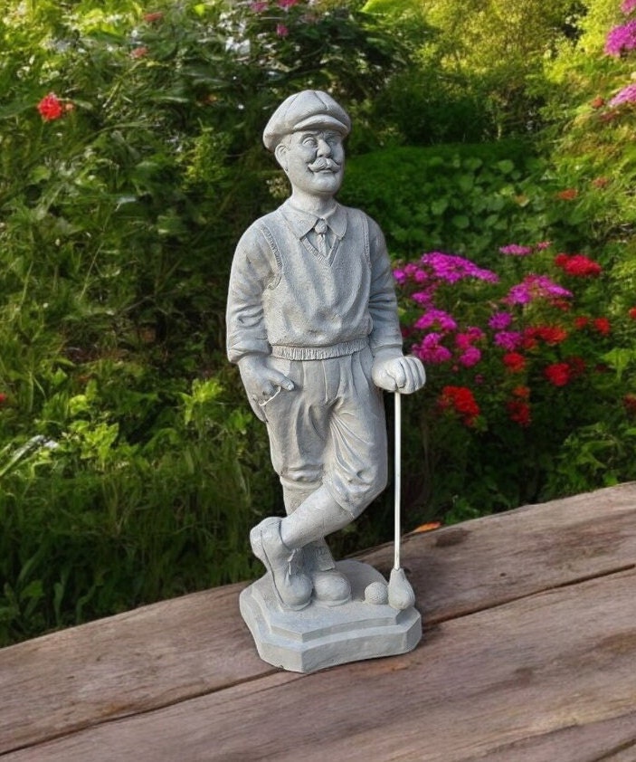 Large Golfer Man Figure Massive Golfist Statue Concrete Golfer Player Sculpture Garden Figurine ...