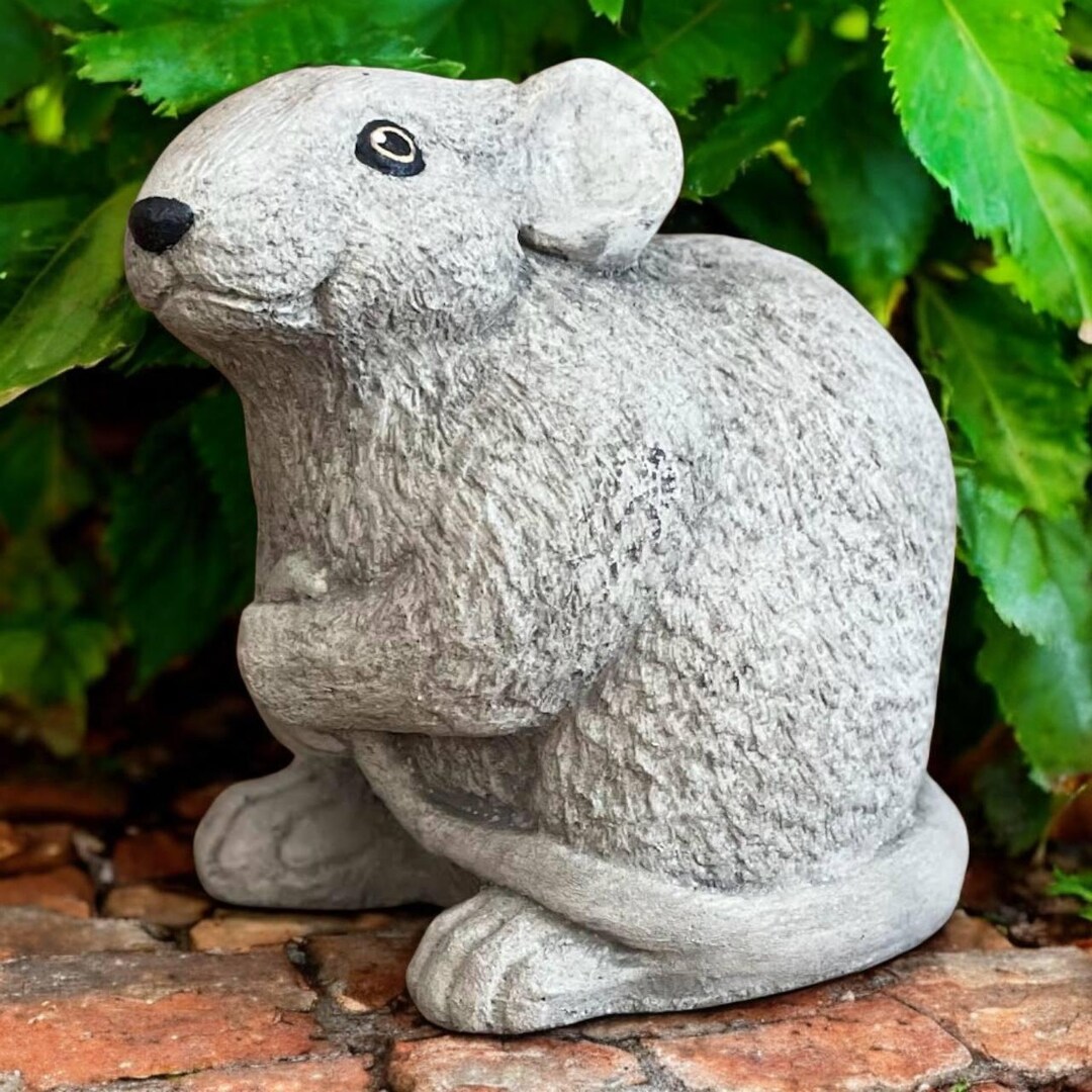 Painted Mouse Figurine Animal Garden Statue Standing Mouse Animal Gift ...