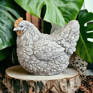 Realistic Chicken Figurine Concrete Cockerel Statue Cement Farmhouse ...