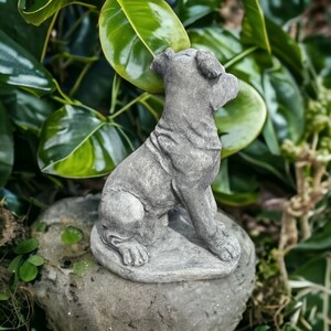 Stone Jack Russell Terrier Dog Statue Cement Painted Sitting Puppy ...