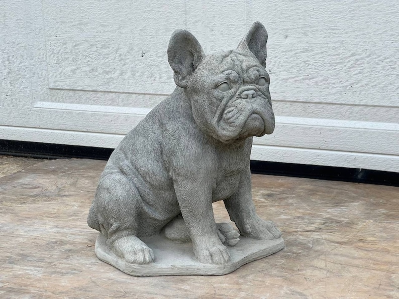 French Bulldog Concrete Statue Large Dog Memorial Decoration Gift for ...